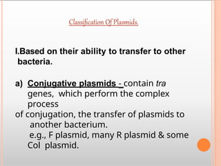 bacterial plasmid, their propertis, classification | PPTX
