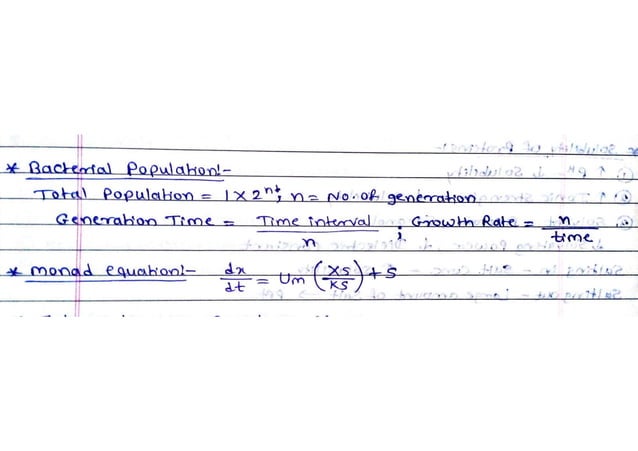 Bacterial Population and Monad Equation
