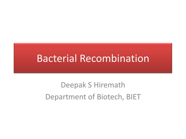 Bacterial Recombination 1 Pptx