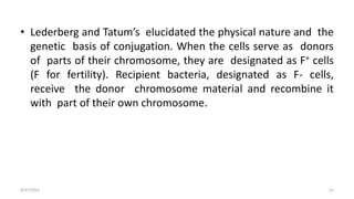 Bacterial recombination and mapping in e.coli