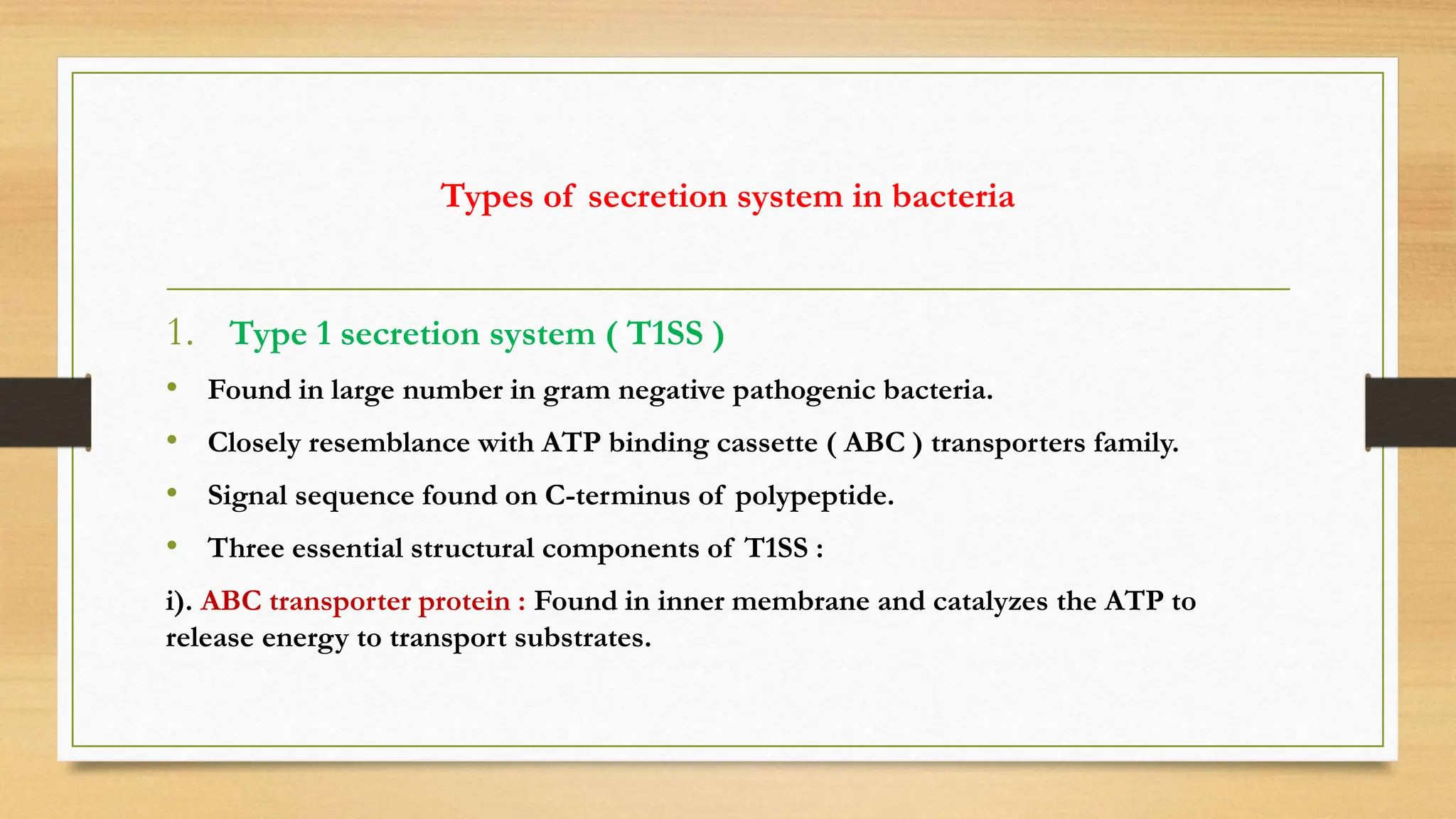 Bacterial secretion system and types .pptx