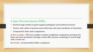 Bacterial secretion system and types .pptx