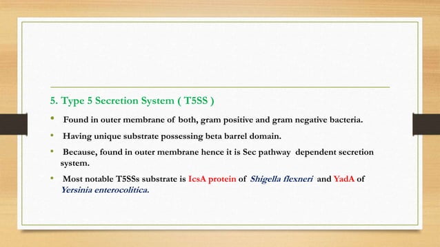 Bacterial secretion system and types .pptx