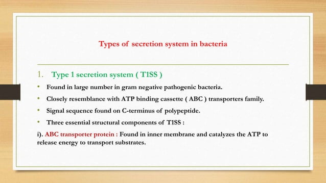 Bacterial secretion system and types .pptx