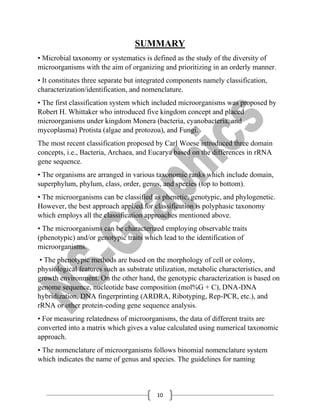 Bacterial Taxonomy for B.Sc. 1st year students | PDF