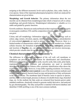 Bacterial Taxonomy for B.Sc. 1st year students | PDF