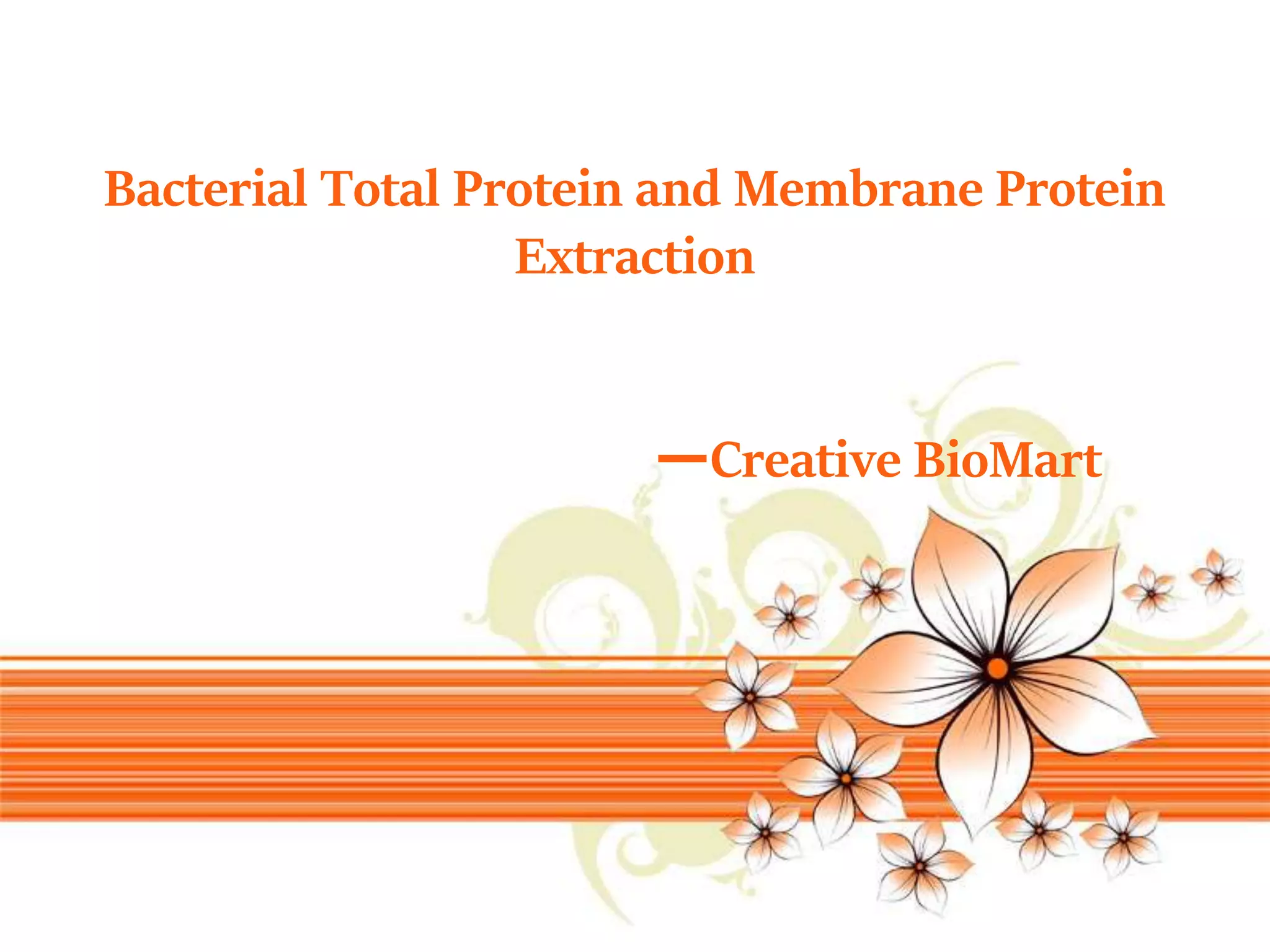 Bacterial total protein and membrane protein extraction | PPT