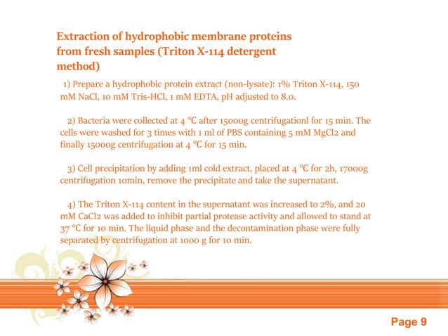 Bacterial total protein and membrane protein extraction | PPT