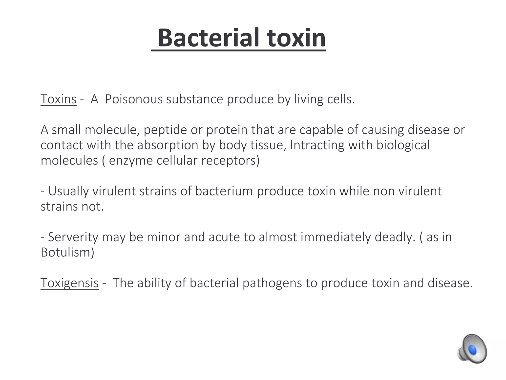 Bacterial toxins | PPTX