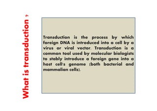 Bacterial transduction | PPT