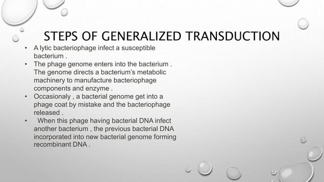 Bacterial transduction | PPTX | Biological Sciences | Science