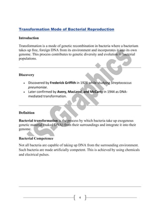 Bacterial Transformation for SEM-3 Botany/Biotechnology Students | PDF