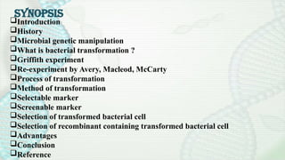 BACTERIAL TRANSFORMATION Msc. Botany by Raanu.pptx