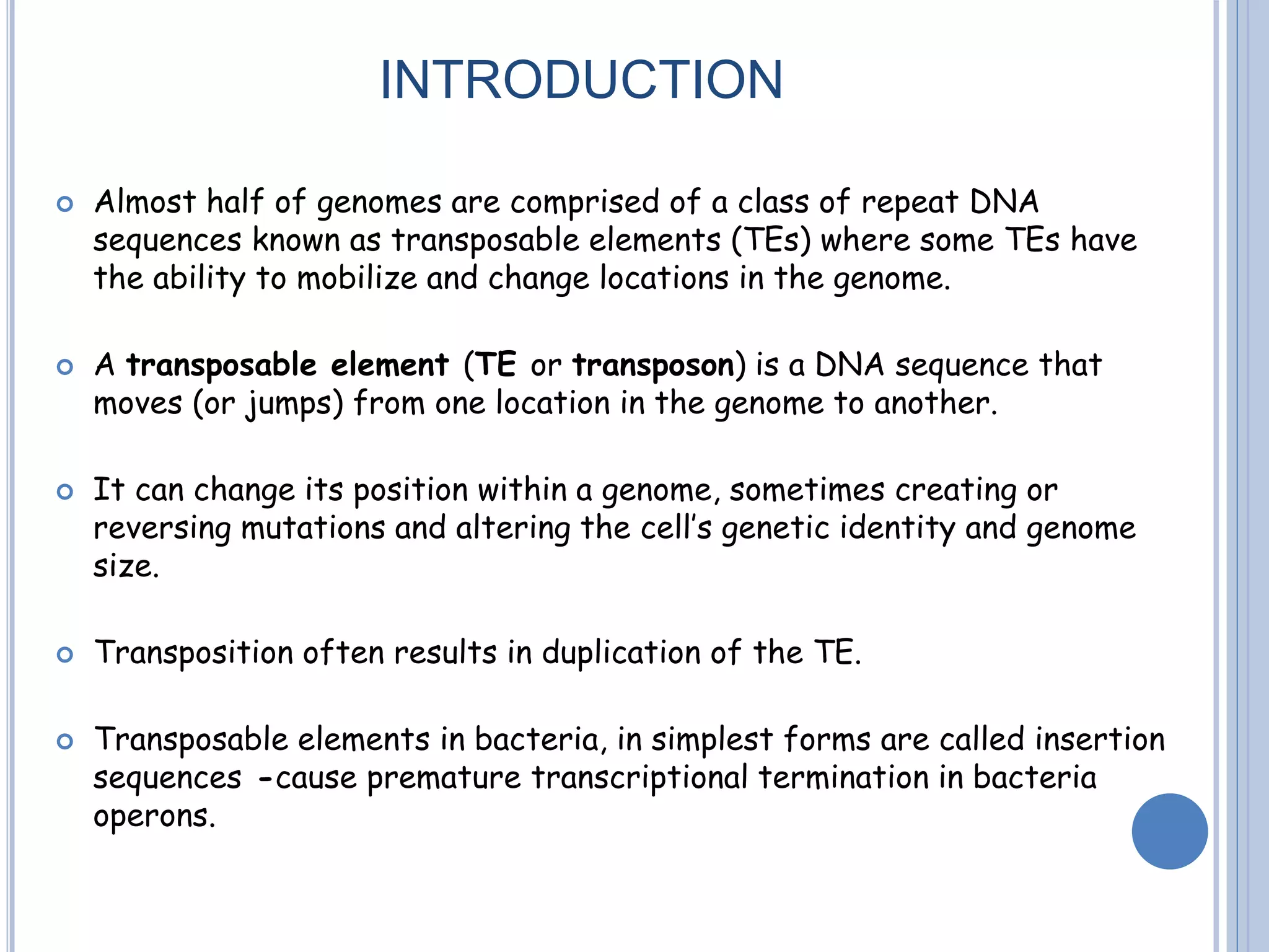 Bacterial transposable elements | PPTX