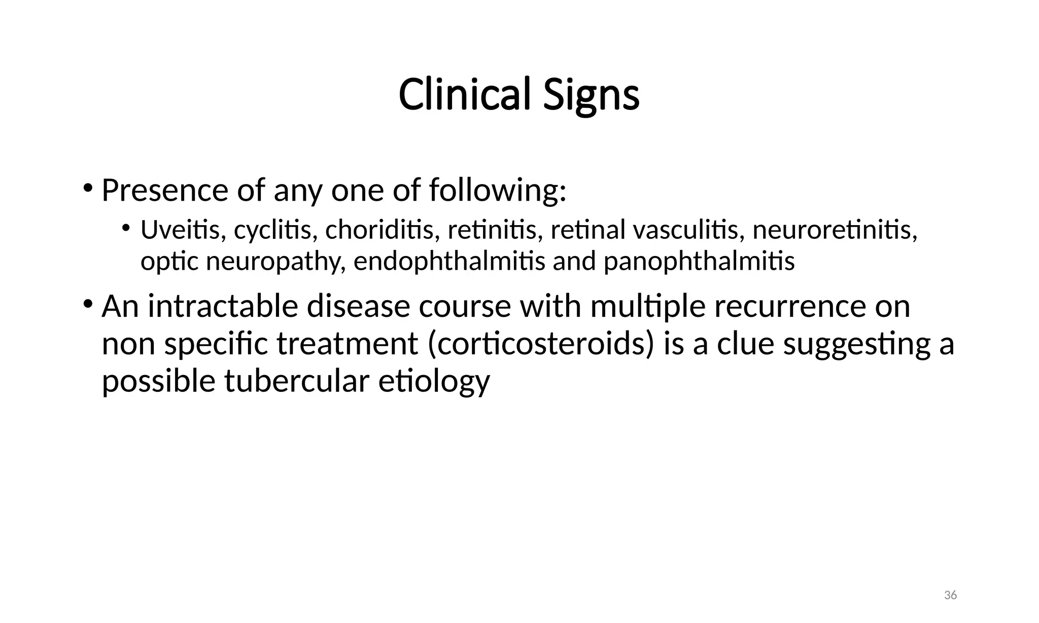 Bacterial uveitis (Tuberculosis - Anterior- Posterior manifestation) | PPTX