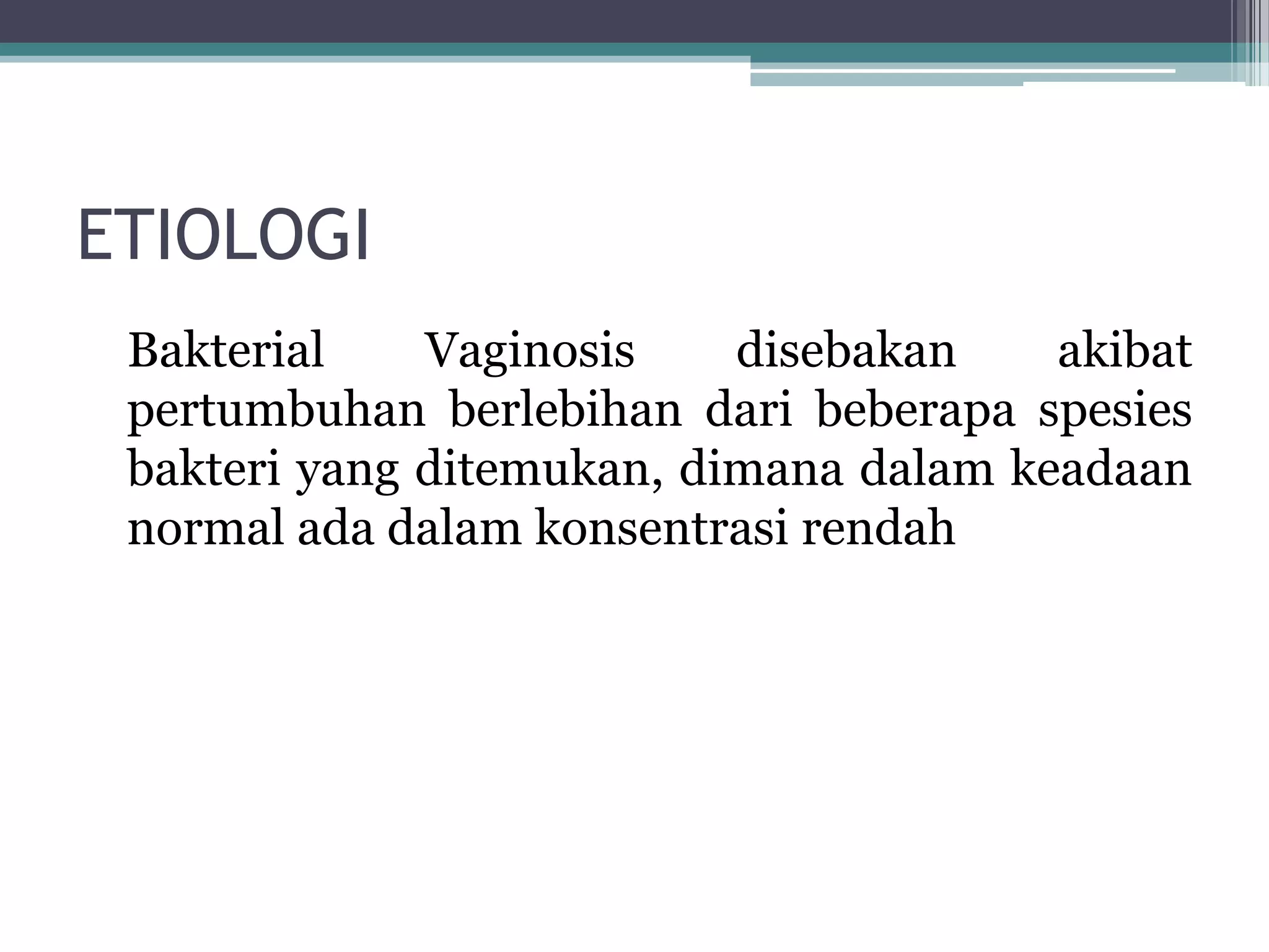 Bacterial vaginosis | PPTX