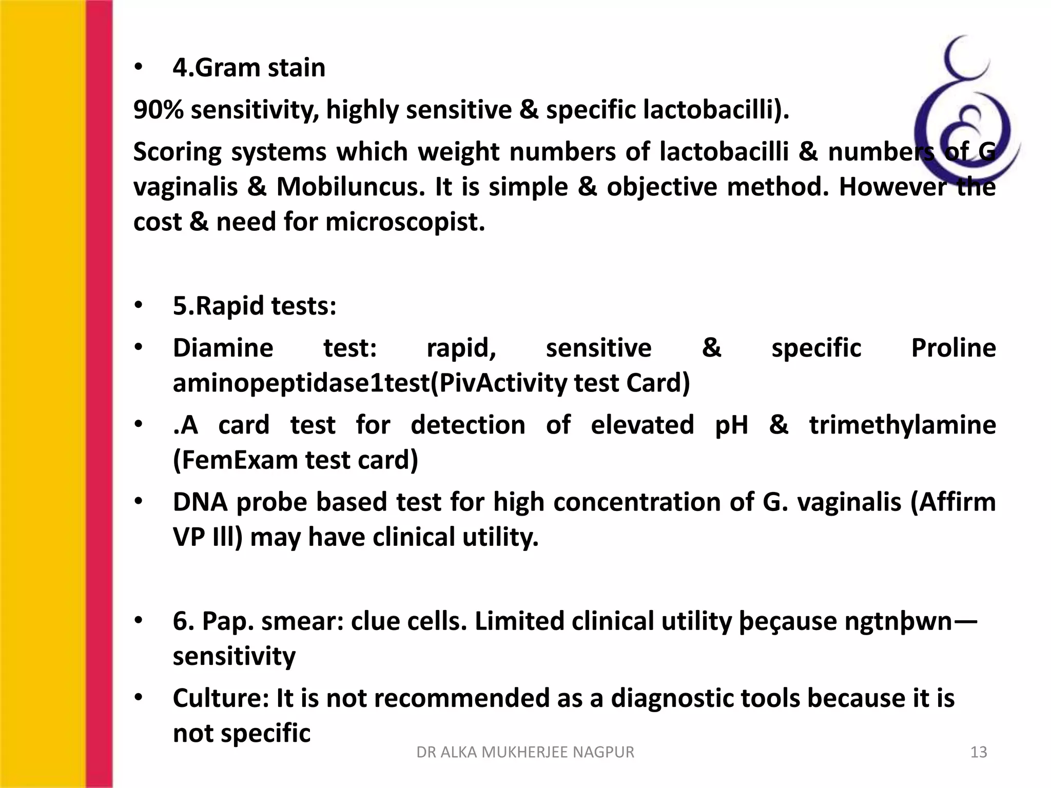 Bacterial vaginosis by dr alka mukherjee DR APURVA MUKHERJEE nagpur m.s ...