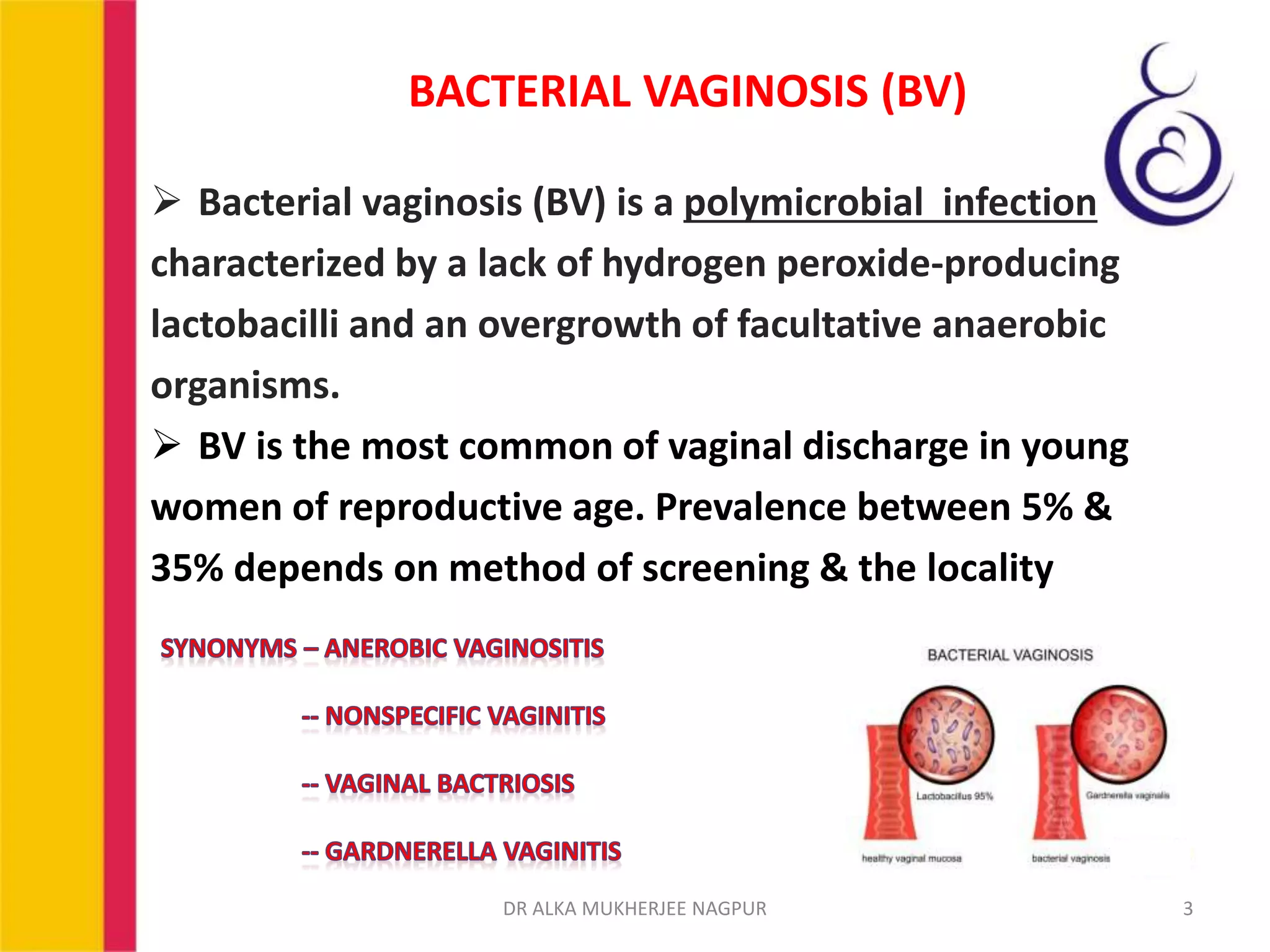 Bacterial vaginosis by dr alka mukherjee DR APURVA MUKHERJEE nagpur m.s. | PPTX