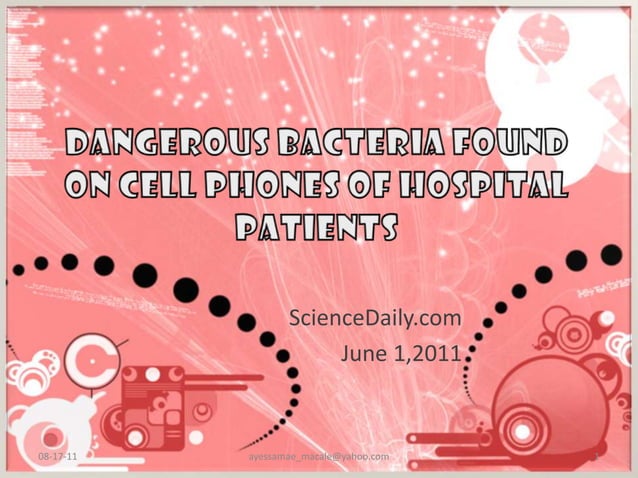 Bacteria on cell phones | PPTX | Infectious Diseases | Diseases and ...