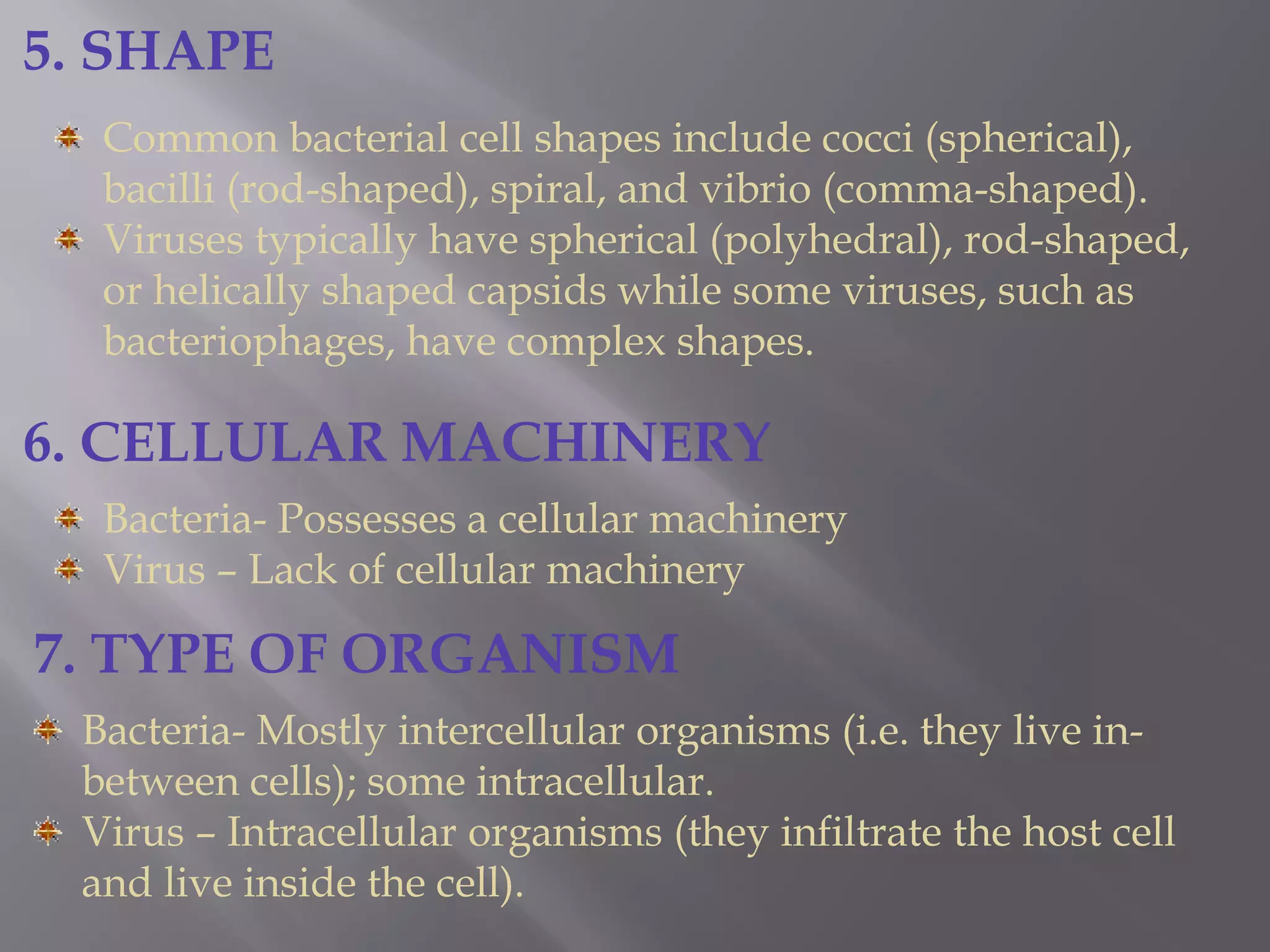 Bacteria versus virus, Difference between bacteria and virus | PDF