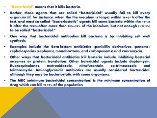 Bacteriostatic and Bactericidal antibiotics-MICROBIOLOGY QUICK LEARN | PPTX