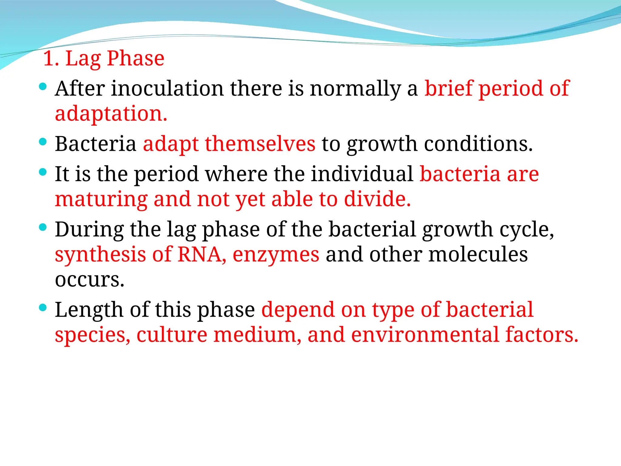 Bacteriology - growth curve-lag ,log , stationary, death phase | PPT