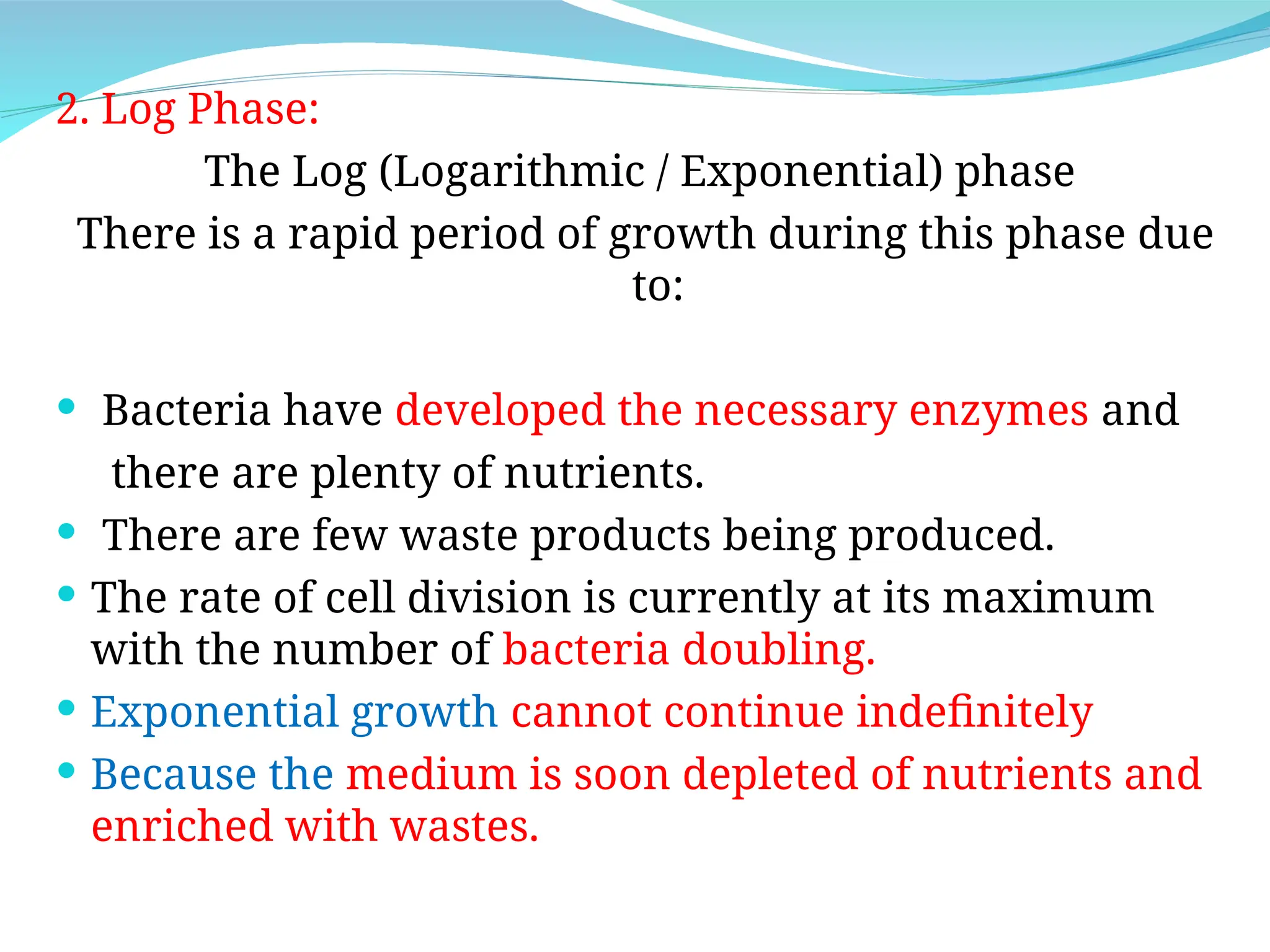 Bacteriology - growth curve-lag ,log , stationary, death phase | PPT