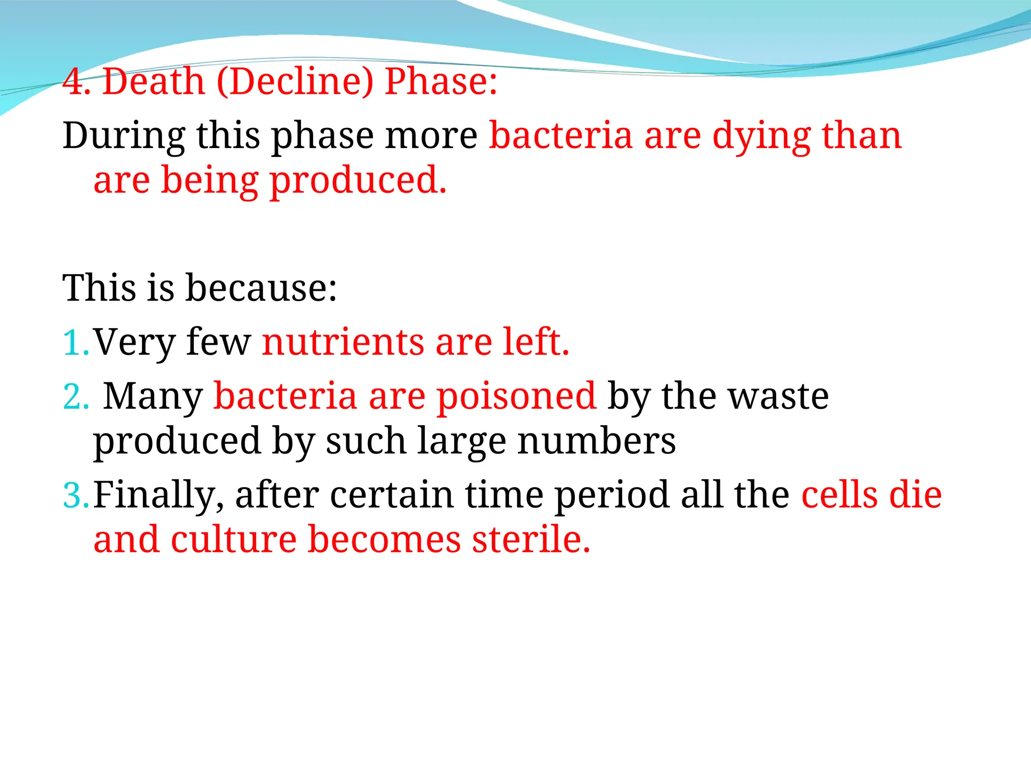 Bacteriology - growth curve-lag ,log , stationary, death phase | PPT