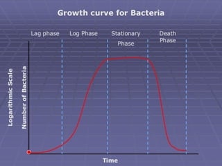 Bacteriology - growth curve-lag ,log , stationary, death phase | PPT