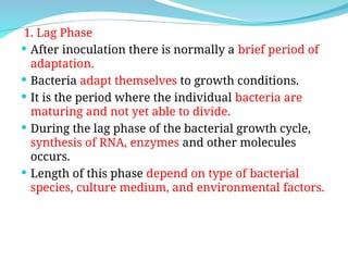 Bacteriology - growth curve-lag ,log , stationary, death phase | PPT