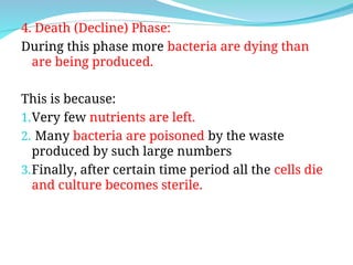 Bacteriology - growth curve-lag ,log , stationary, death phase | PPT