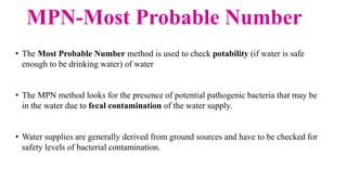 Bacteriological analysis of drinking water | PPTX