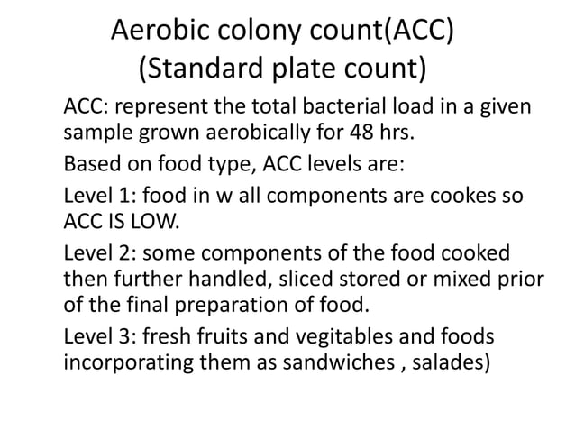 Bacteriological food examination | PPSX | Food & Drink