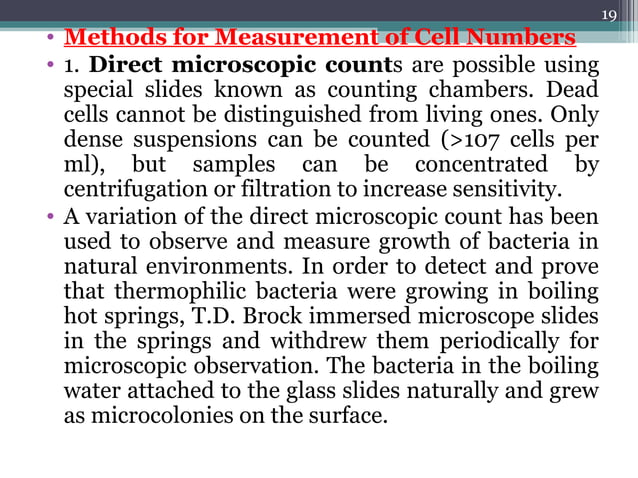 Bacteriological measurement and its physical characteristics | PPT