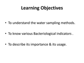 BACTERIOLOGY ANALYSIS OF WATER AND Water Sampling.pptx