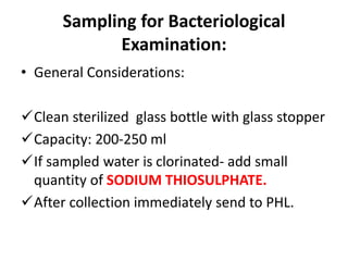 BACTERIOLOGY ANALYSIS OF WATER AND Water Sampling.pptx