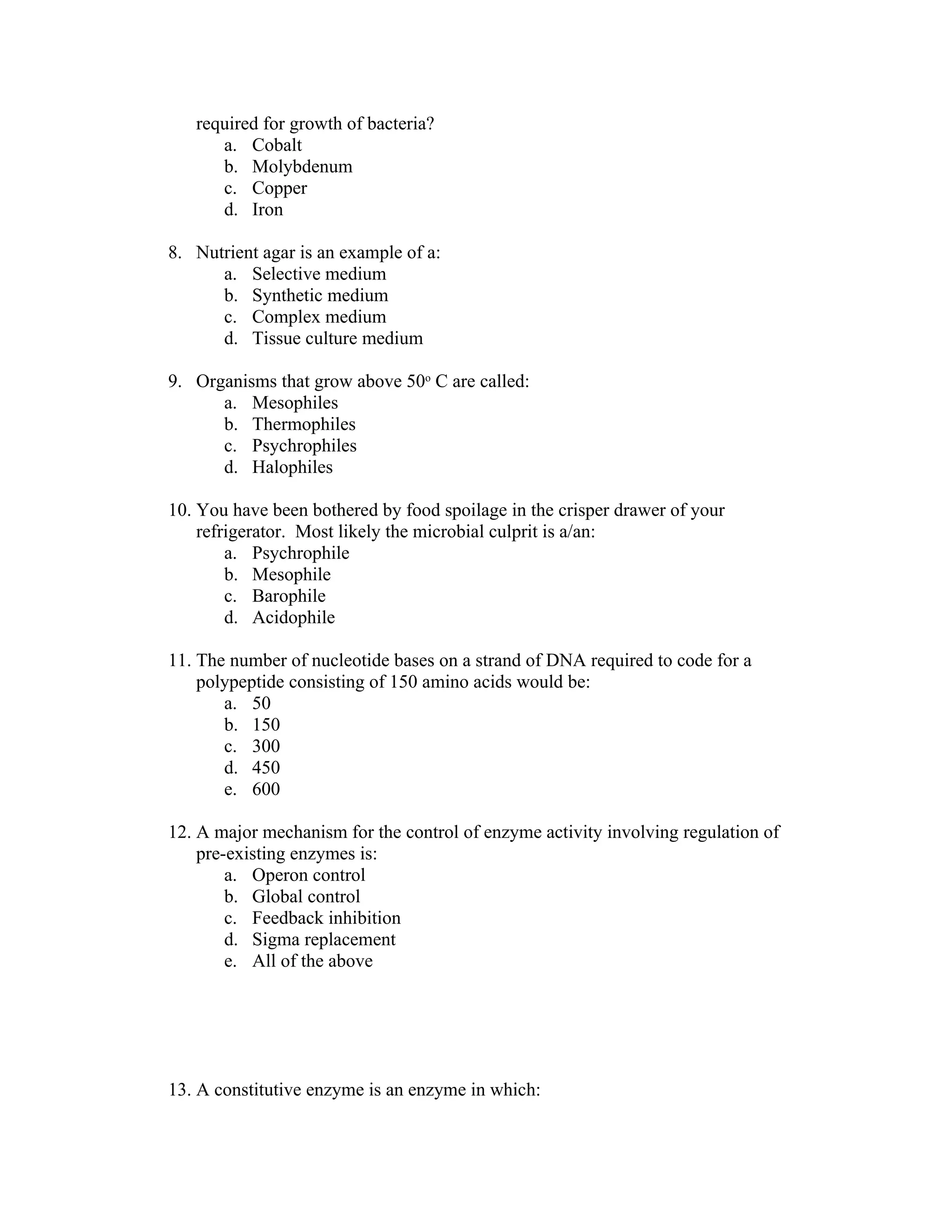 Bacteriology exam (1) examination | DOC