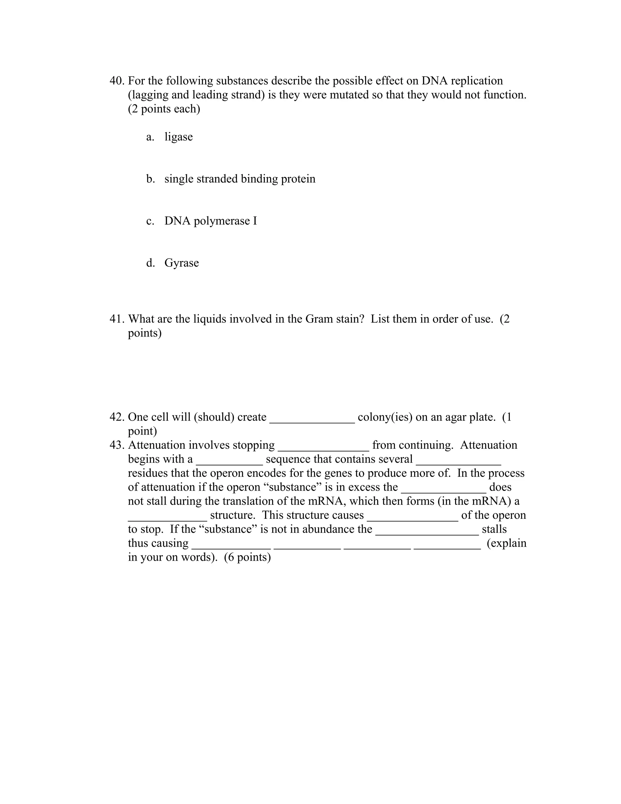 Bacteriology exam (1) examination | DOC
