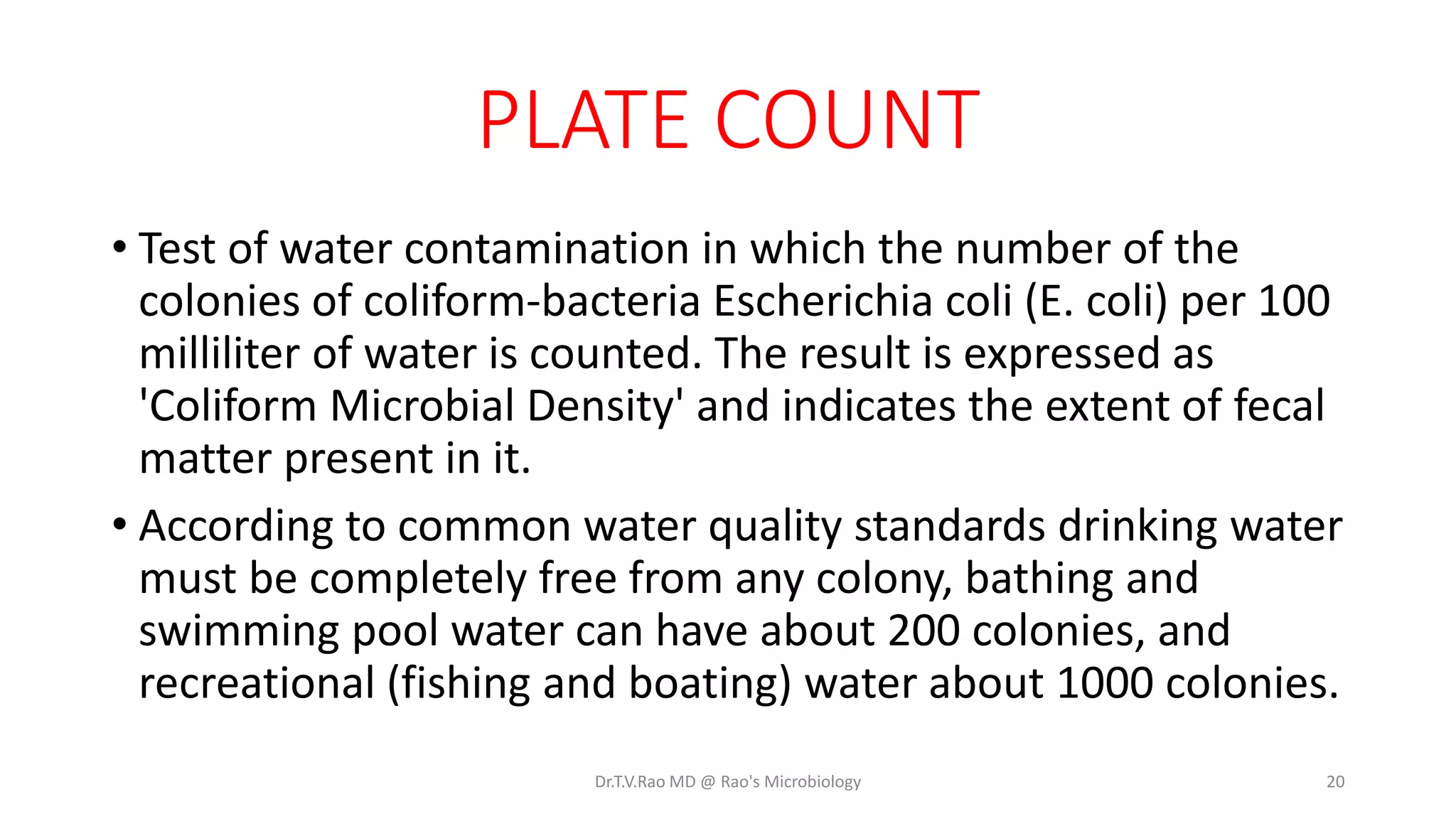 BACTERIOLOGY OF WATER AND ANALYSIS - BASICS | PPTX