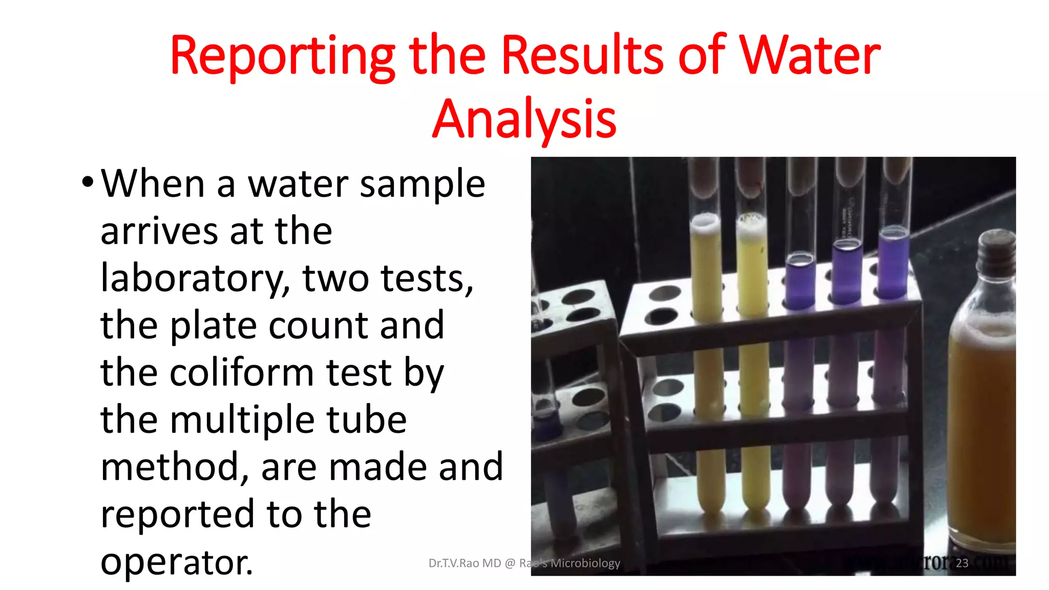BACTERIOLOGY OF WATER AND ANALYSIS - BASICS | PPTX