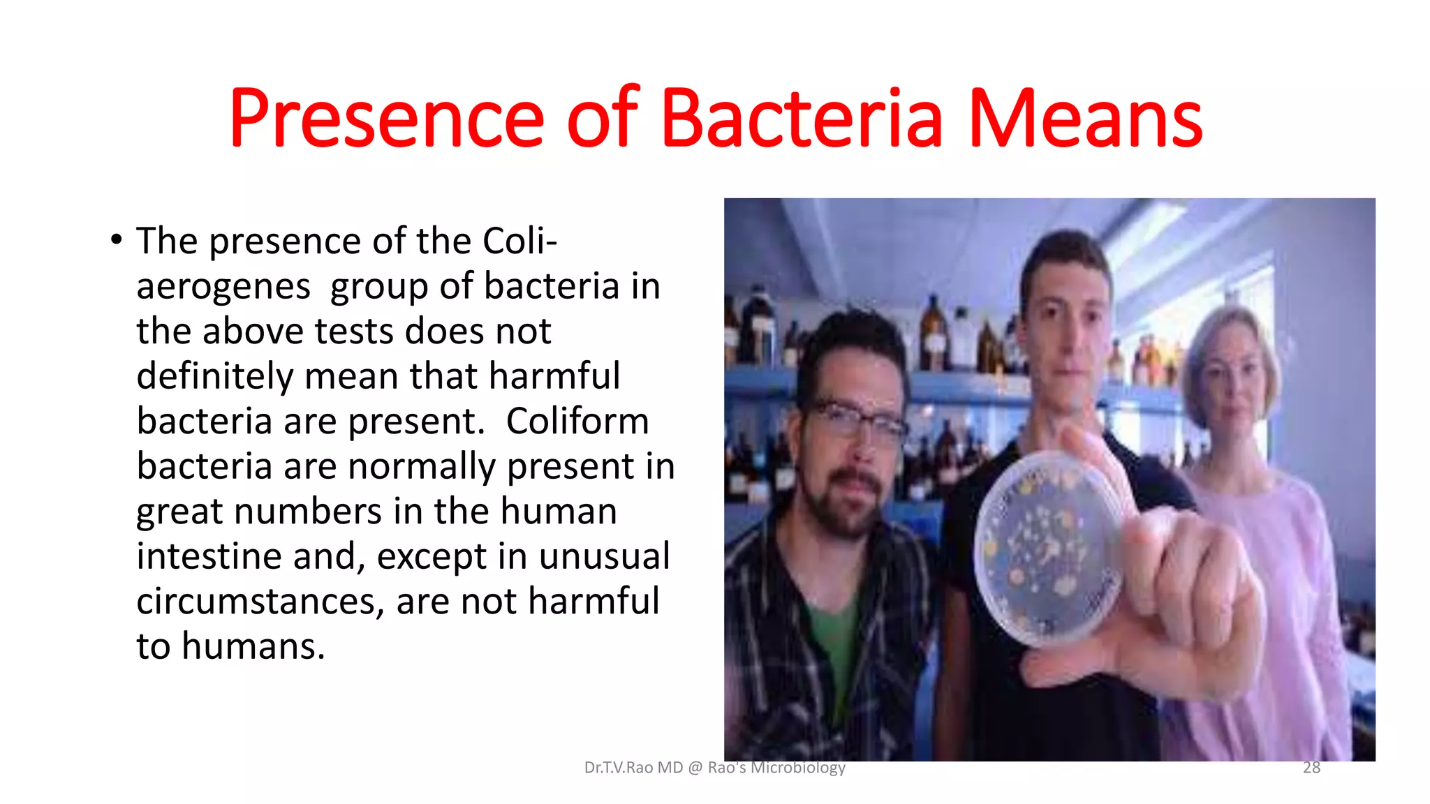 BACTERIOLOGY OF WATER AND ANALYSIS - BASICS | PPTX