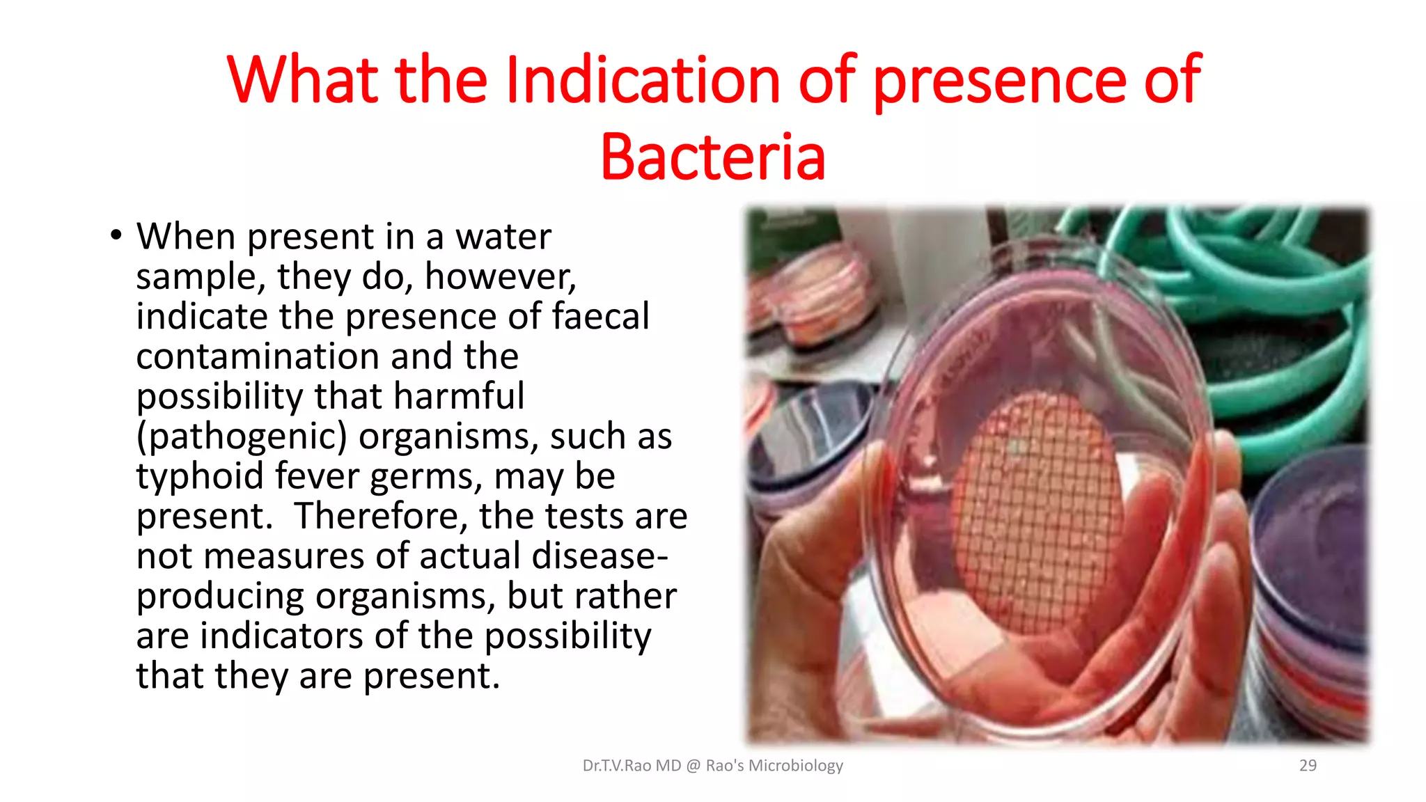 BACTERIOLOGY OF WATER AND ANALYSIS - BASICS | PPTX