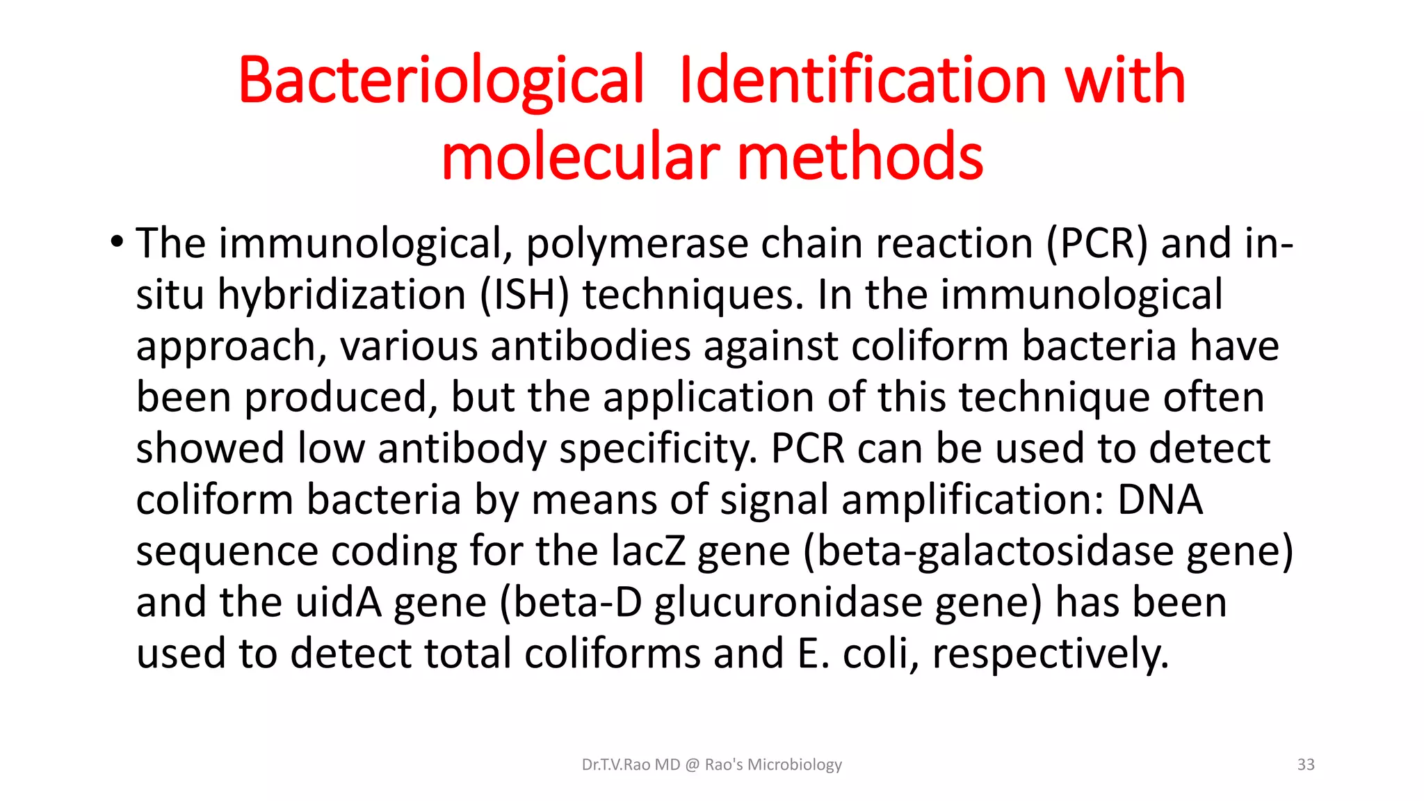BACTERIOLOGY OF WATER AND ANALYSIS - BASICS | PPTX