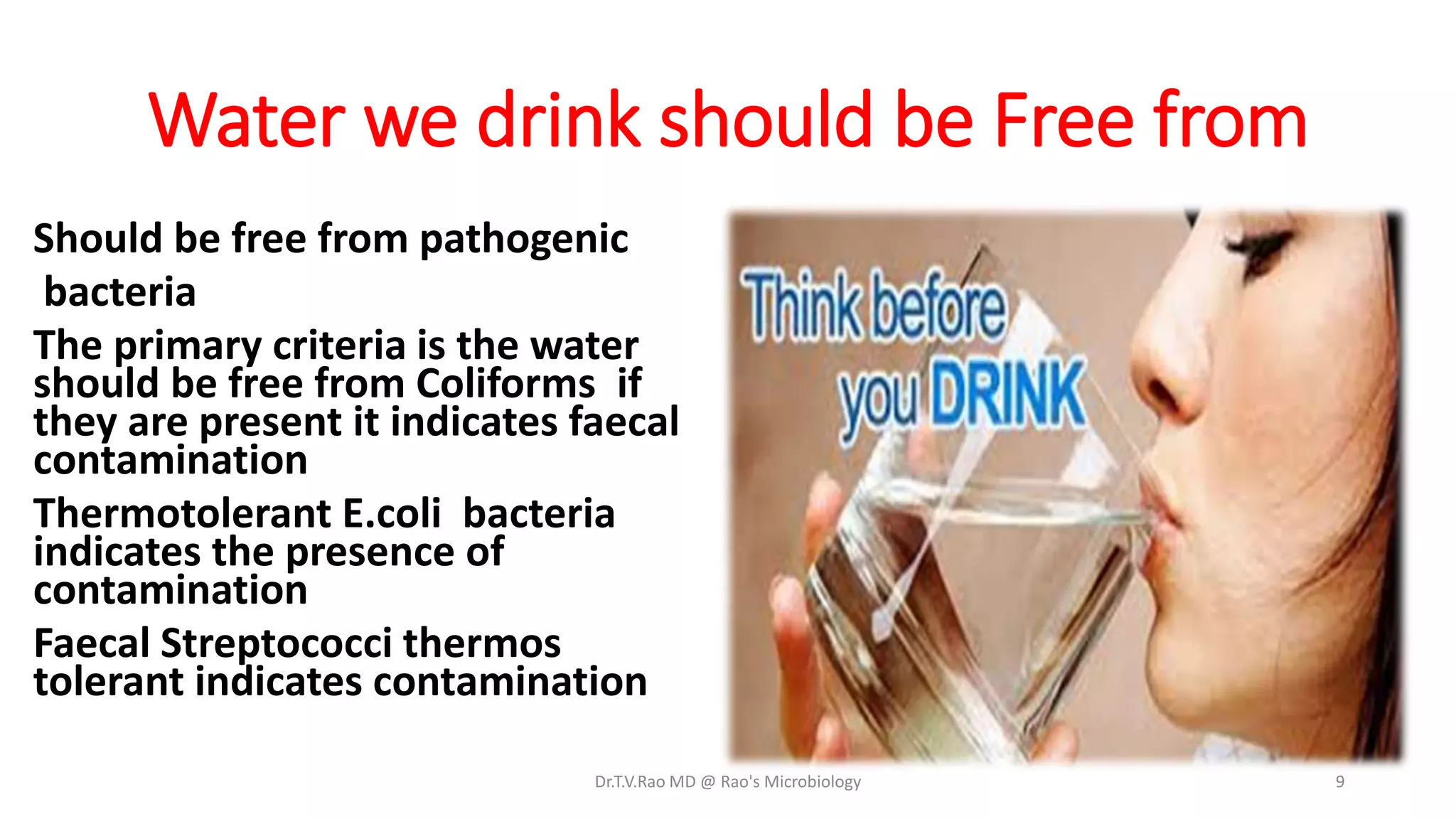 BACTERIOLOGY OF WATER AND ANALYSIS - BASICS | PPTX