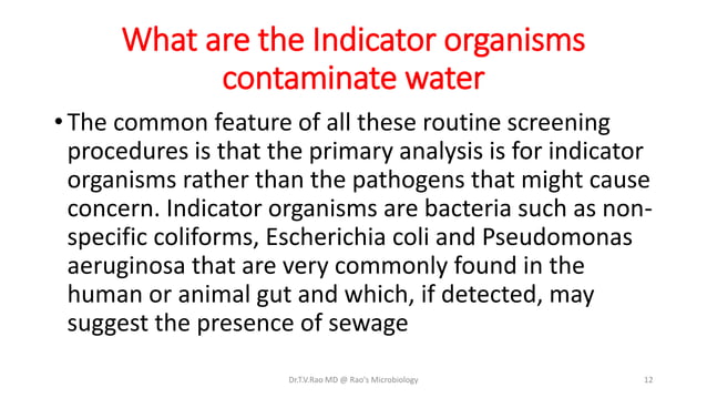 BACTERIOLOGY OF WATER AND ANALYSIS - BASICS | PPTX