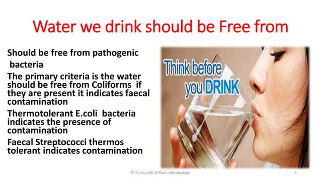 BACTERIOLOGY OF WATER AND ANALYSIS - BASICS | PPTX