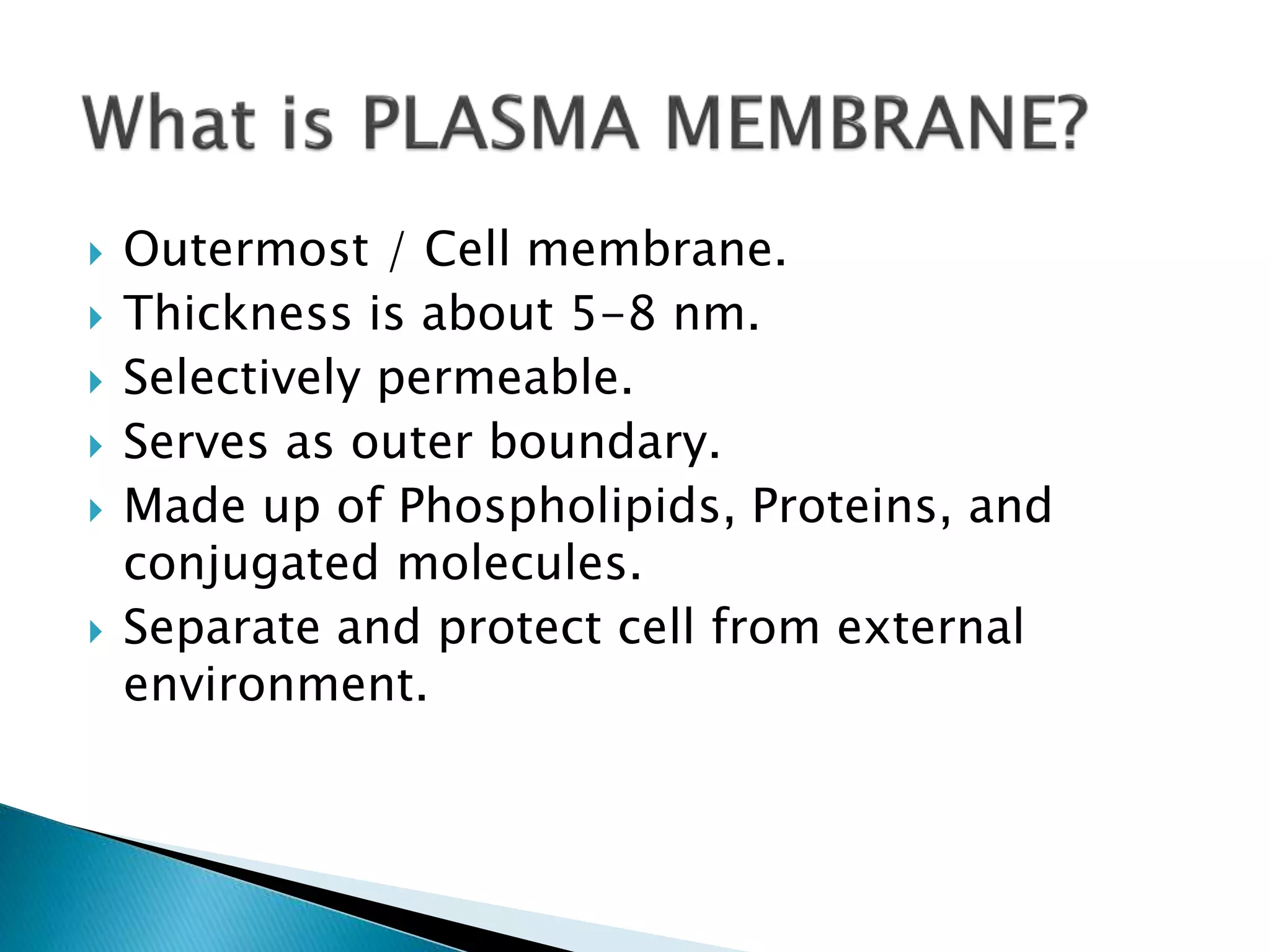 Ultra Structure of Plasma Membrane | PPTX