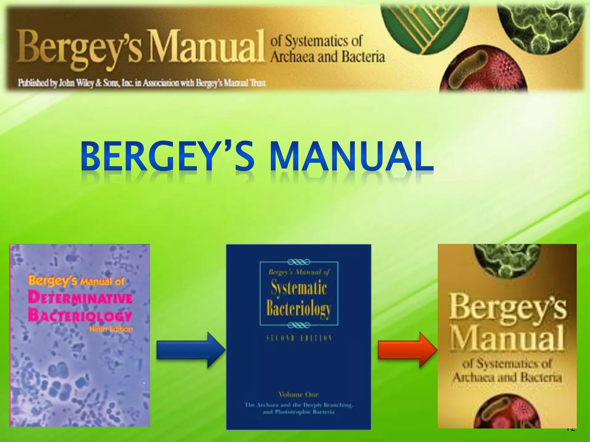 Taxonomy of Bacteria, Bergey's Manual of Systematic Bacteriology and Gram negative Bacteria | PPTX