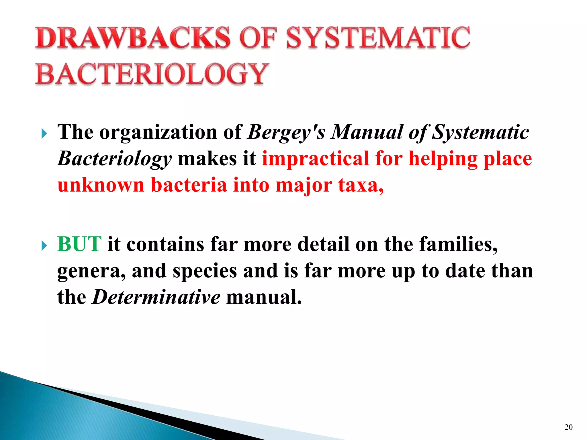 Taxonomy of Bacteria, Bergey's Manual of Systematic Bacteriology and ...