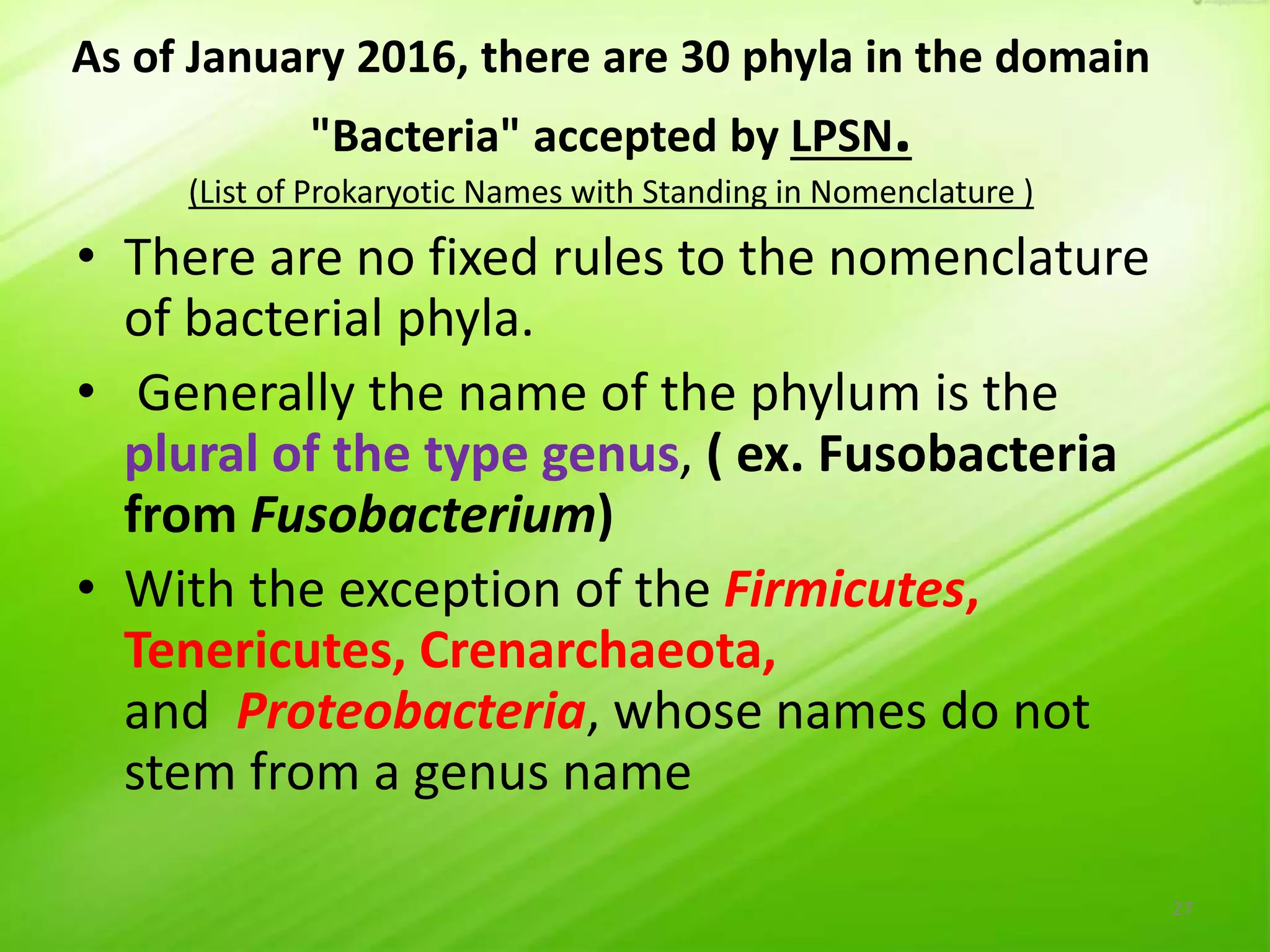 Taxonomy of Bacteria, Bergey's Manual of Systematic Bacteriology and ...
